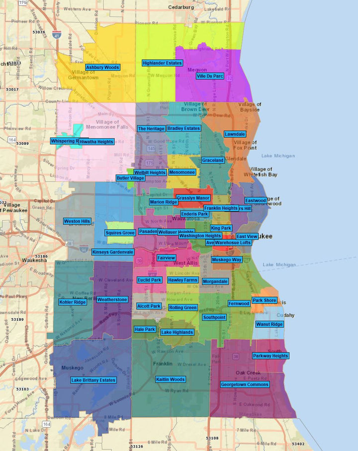Milwaukee WI Neighborhoods - by Zip – RealDatasets