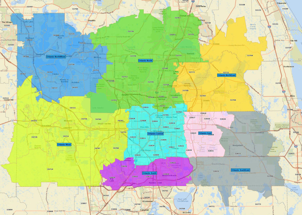 RealZips GeoData - Orlando FL Neighborhoods - by Zip – RealDatasets