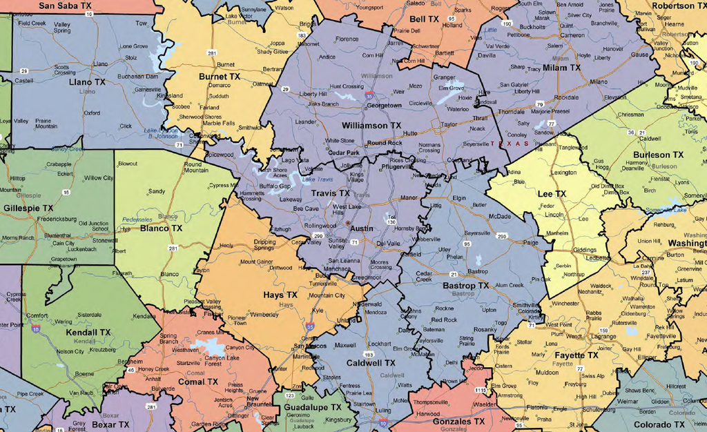 Maps of Counties close to major cities – RealDatasets