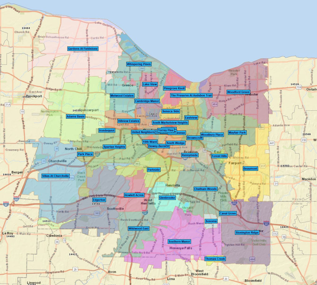 RealZips GeoData - Rochester New York Neighborhoods - by Zip – RealDatasets